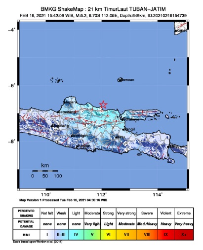 Gempa Magnitudo Guncang Tuban