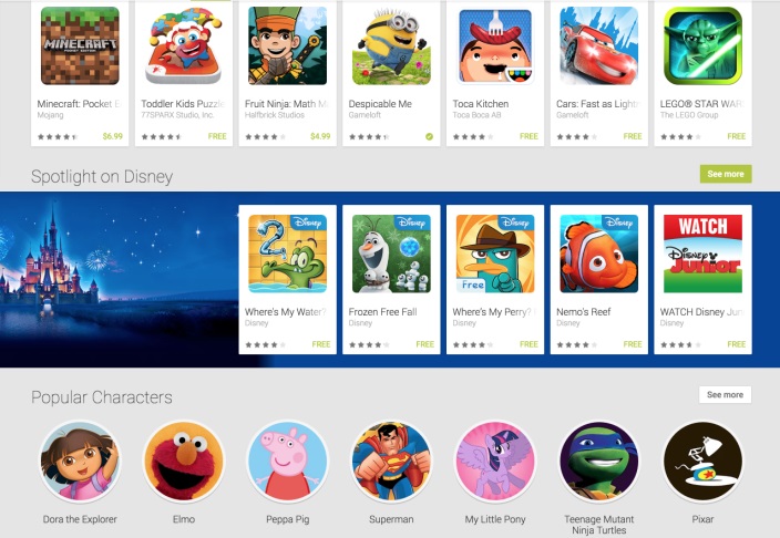 Play Store Kini Sediakan Bagian Khusus Anak