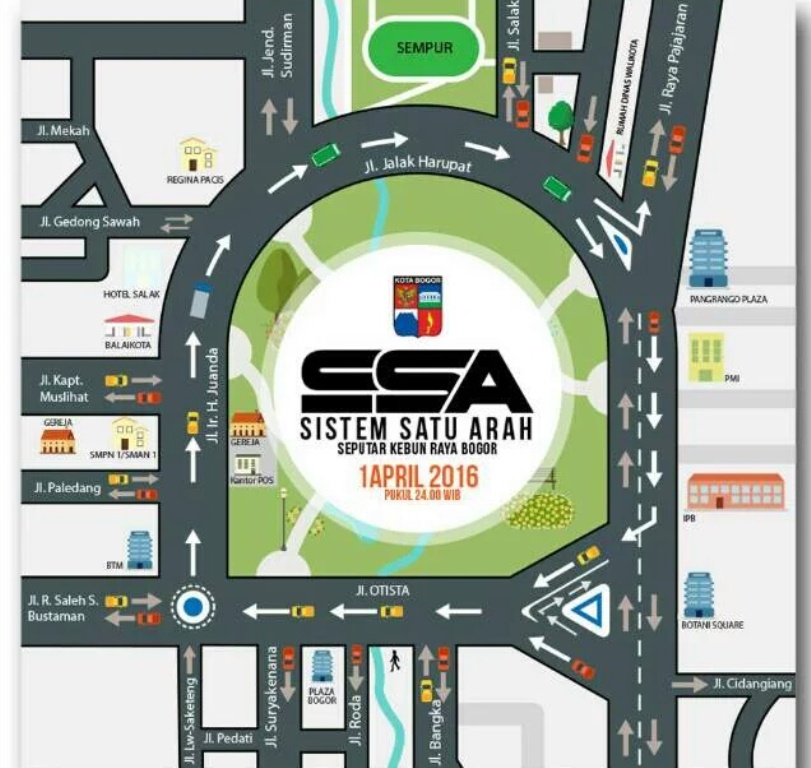 Ini Skema Sistem Satu Arah di Seputar Istana Bogor