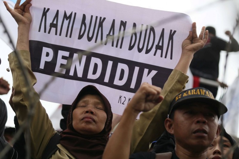 Ribuan Guru Honorer Kota Sukabumi Mogok Mengajar