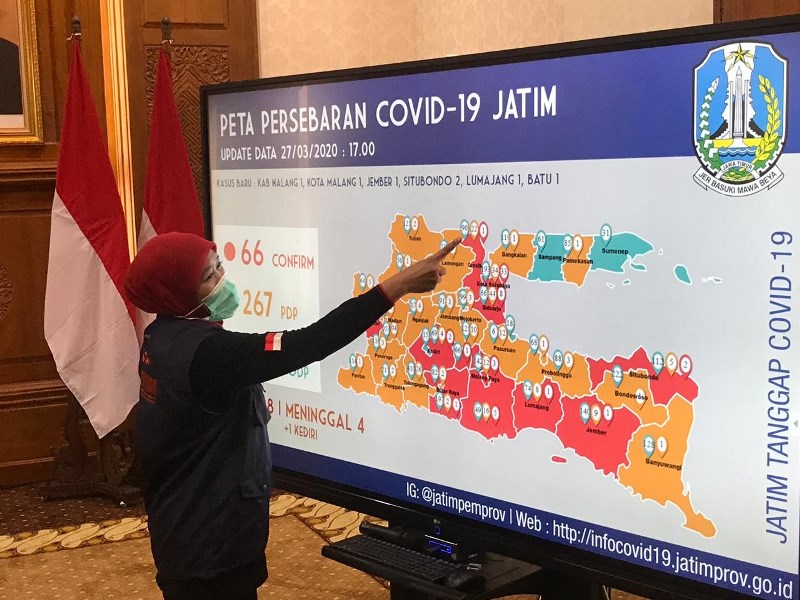 66 Pasien Positif, Daerah Zona Merah di Jatim Bertambah