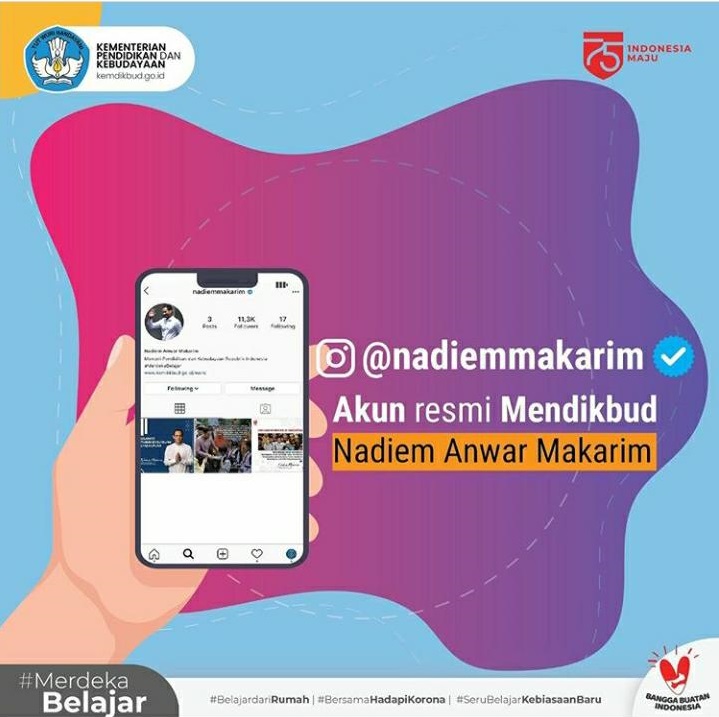 Nadiem Resmi Punya Akun Instagram, Banjir Komentar Soal PJJ Nadiem Resmi Punya Akun Instagram, Banjir Komentar Soal PJJ