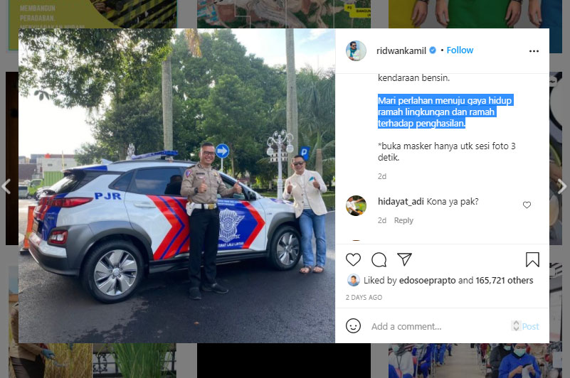 Keren, Patwal Di Jabar Sudah Pakai Mobil Listrik