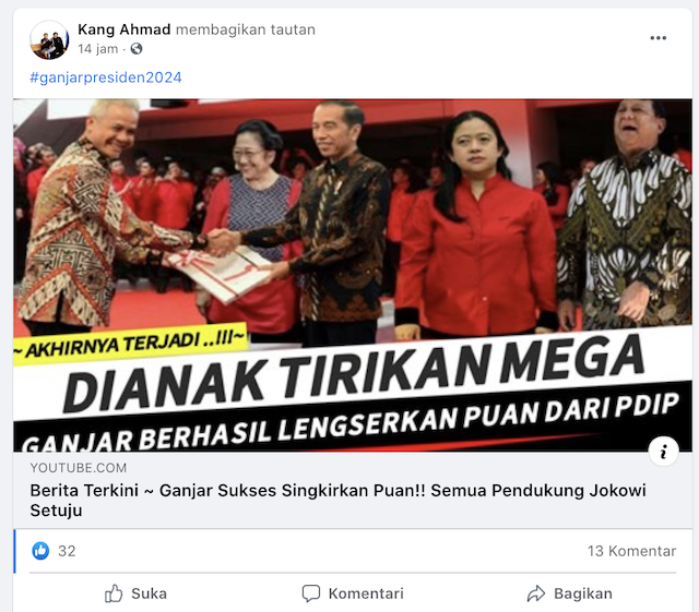 [Cek Fakta] Ganjar Singkirkan Puan dari PDIP? Ini Faktanya
