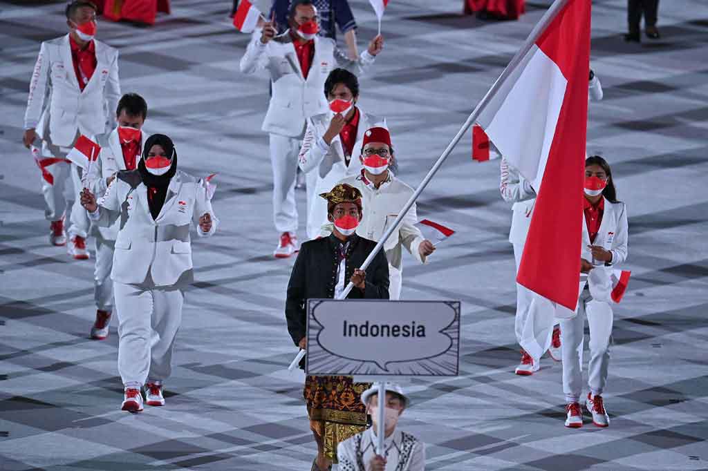 Kontingen Indonesia Tampil Menawan di Pembukaan Olimpiade Tokyo