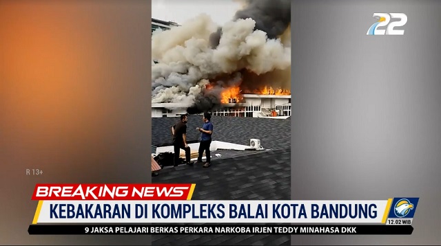 Sumber Kebakaran Bappelitbang Balai Kota Bandung Diduga dari Pengelasan