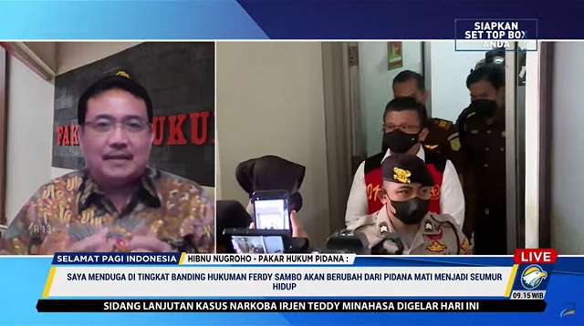 Pakar: Ferdy Sambo Punya Peluang Lolos dari Hukuman Mati Jika Banding Pakar: Ferdy Sambo Punya Peluang Lolos dari Hukuman Mati Jika Banding