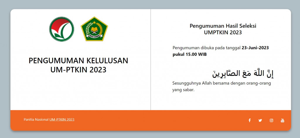 Ini Link Pengumuman UM-PTKIN 2023, Cek Mulai Pukul 15.00 WIB Ini Link Pengumuman UM-PTKIN 2023, Cek Mulai Pukul 15.00 WIB