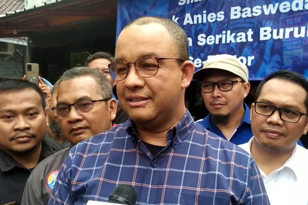 Momen Anies Baswedan Temui Kelompok Buruh di Bogor