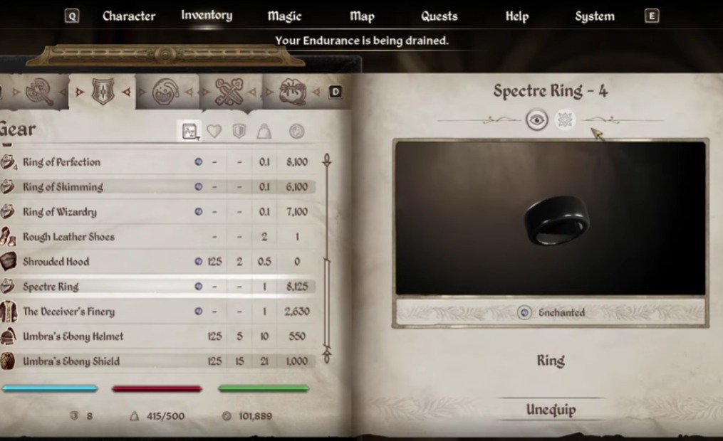 Cara Mendapat Spectre Ring di Oblivion Remastered