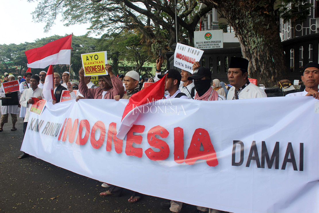 Jelang Putusan MK, Warga di Malang Deklarasi Indonesia Damai