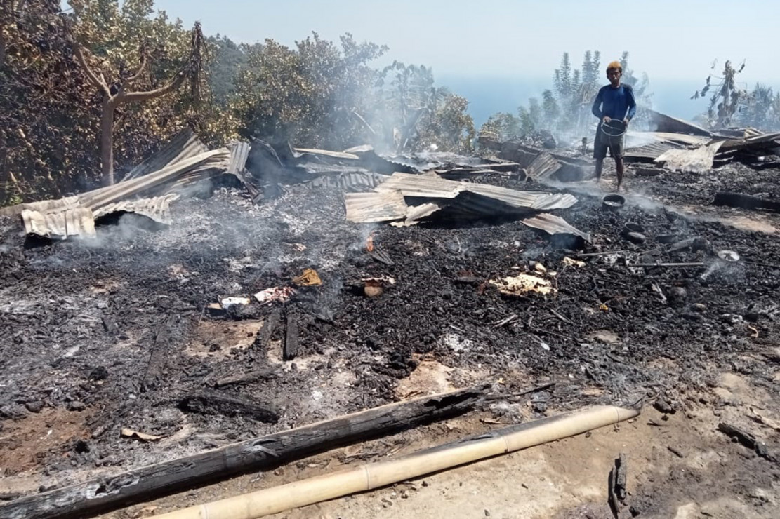 Potret Empat Rumah di Dusun Koa Usai Kebakaran