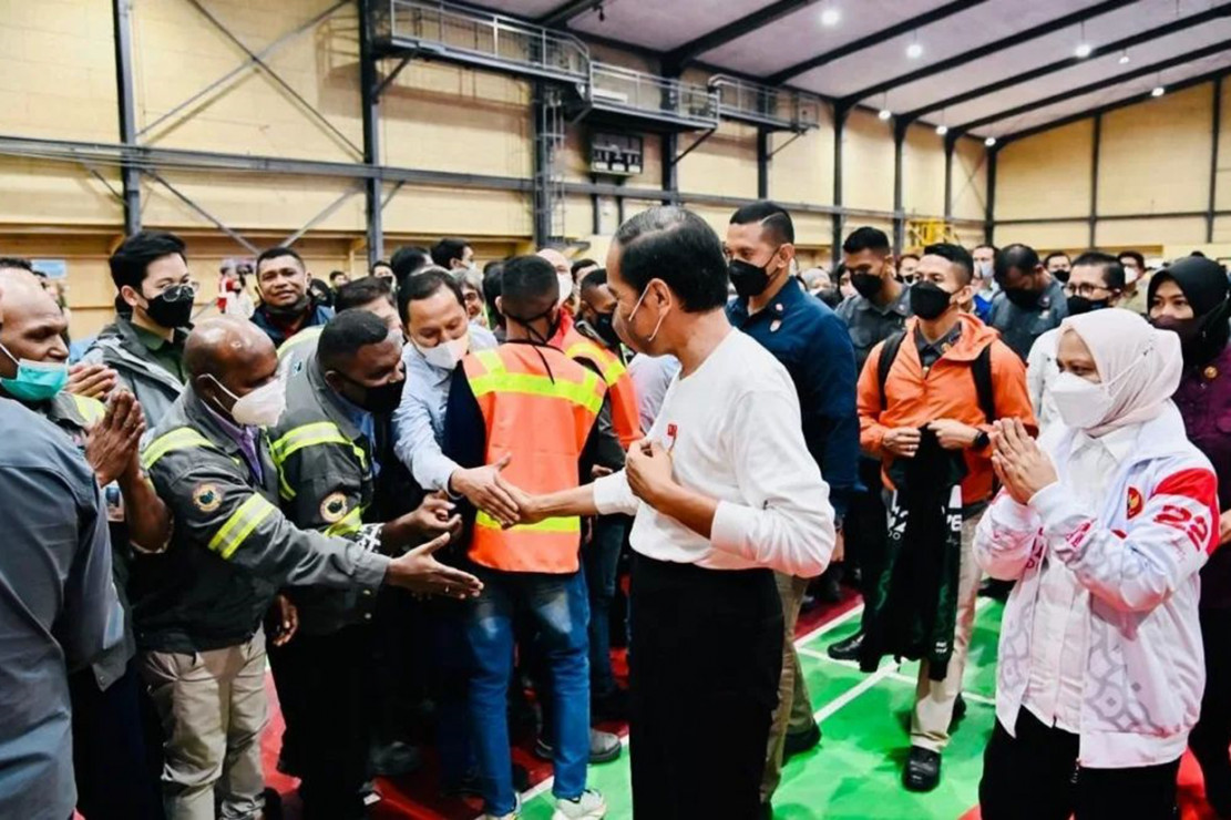 Potret Jokowi Bersilaturahmi dengan Karyawan PT Freeport Indonesia