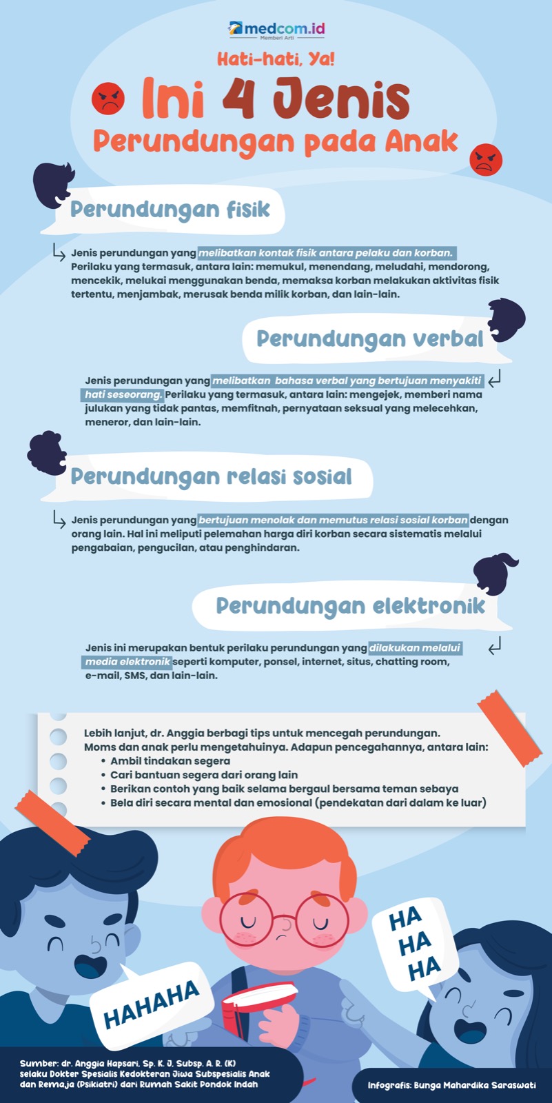 Hati-hati, Ya! Ini 4 Jenis Perundungan pada Anak