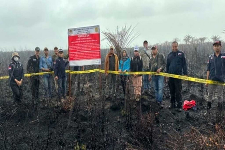 KLHK Segel Areal Dua HGU Terbakar di Kabupaten Banjar