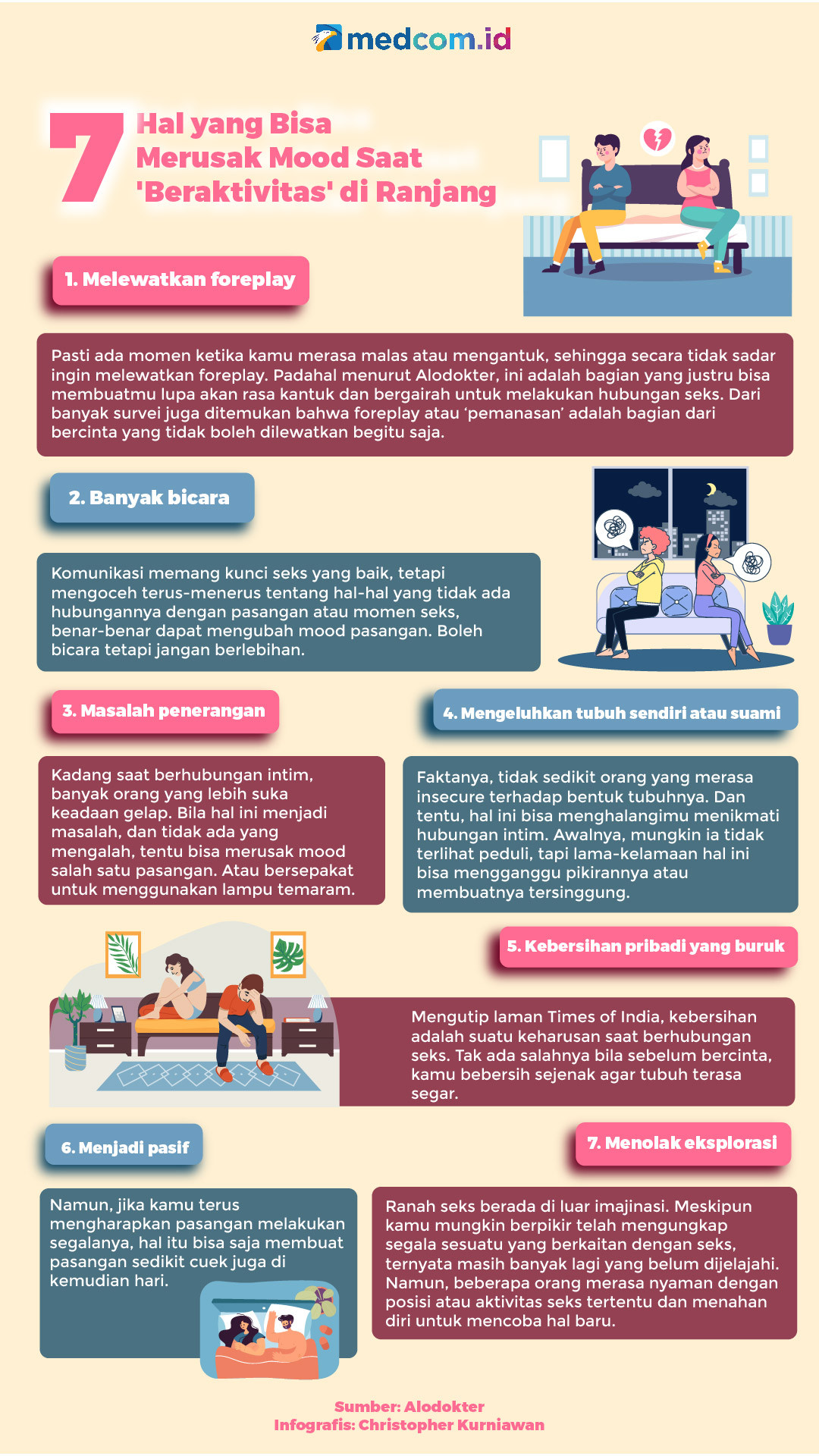 7 Hal yang Bisa Merusak Mood Saat Beraktivitas di Ranjang