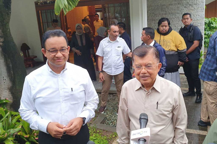 Potret Anies Sarapan Bareng JK di Makassar
