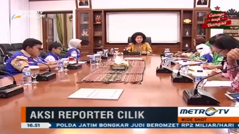 Aksi Reporter Cilik Media Indonesia Wawancarai Menteri