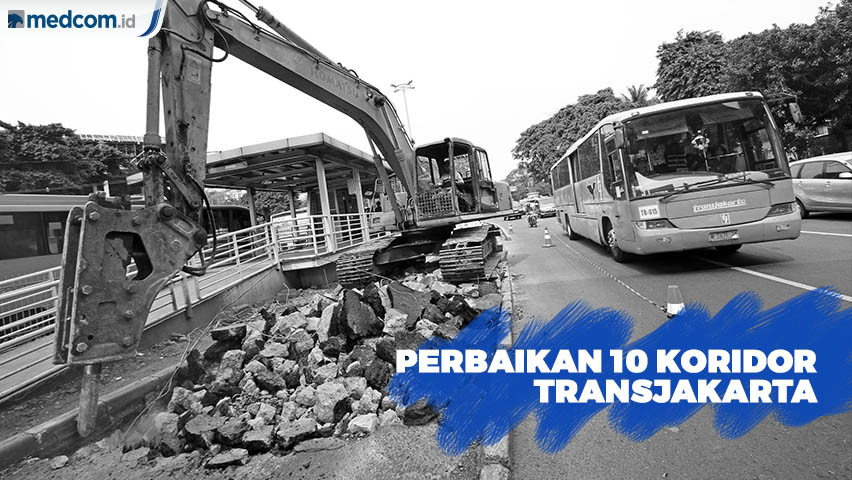 10 Koridor Transjakarta dalam Tahap Perbaikan