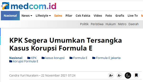 [Cek Fakta] KPK Resmi Tetapkan Anies Tersangka Otak Utama Korupsi ...