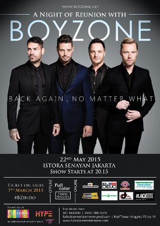 Boyzone Konser di Jakarta, 22 Mei