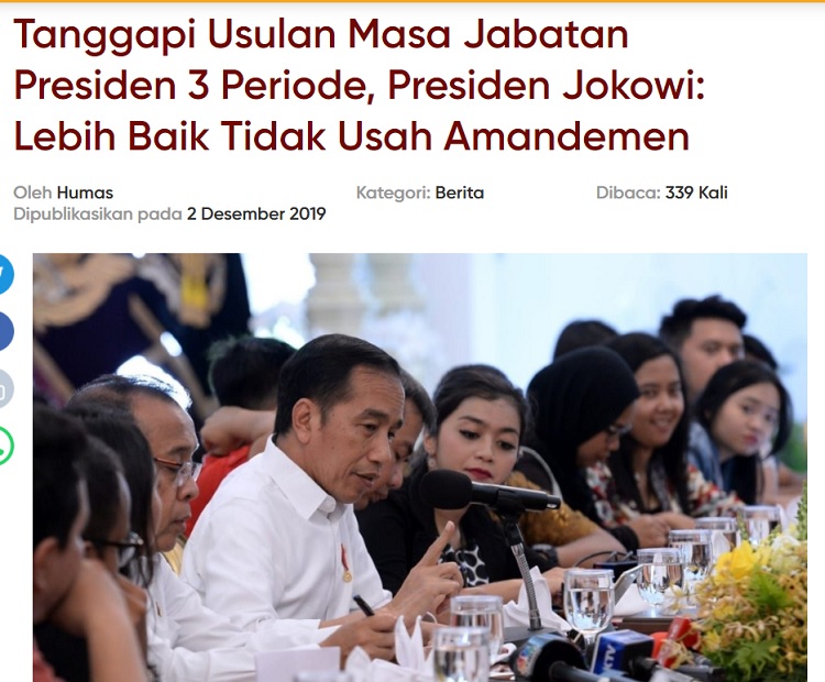 [cek Fakta] Survei 85 Persen Masyarakat Dukung Jokowi 3 Periode Ini
