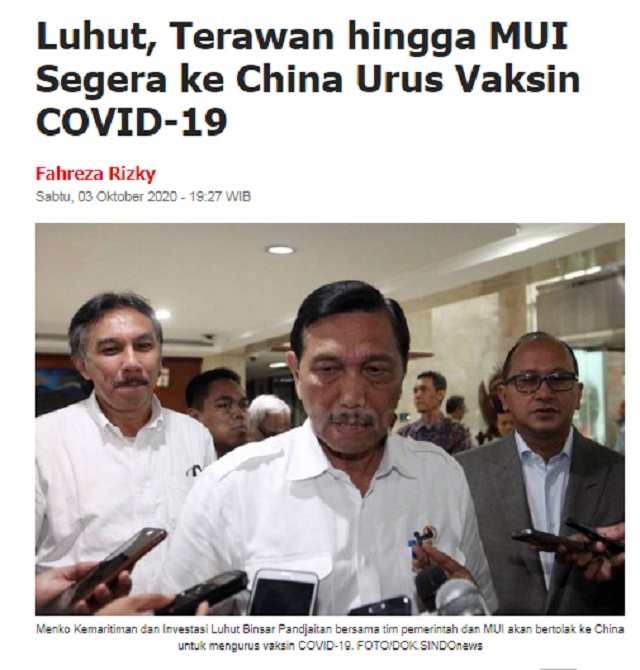 [Cek Fakta] Luhut Binsar Pandjaitan Dikabarkan Kabur ke Tiongkok? Ini Fakta