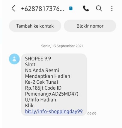 [Cek Fakta] Hadiah Cek Tunai Rp185 Juta dari Shopee? Ini Faktanya